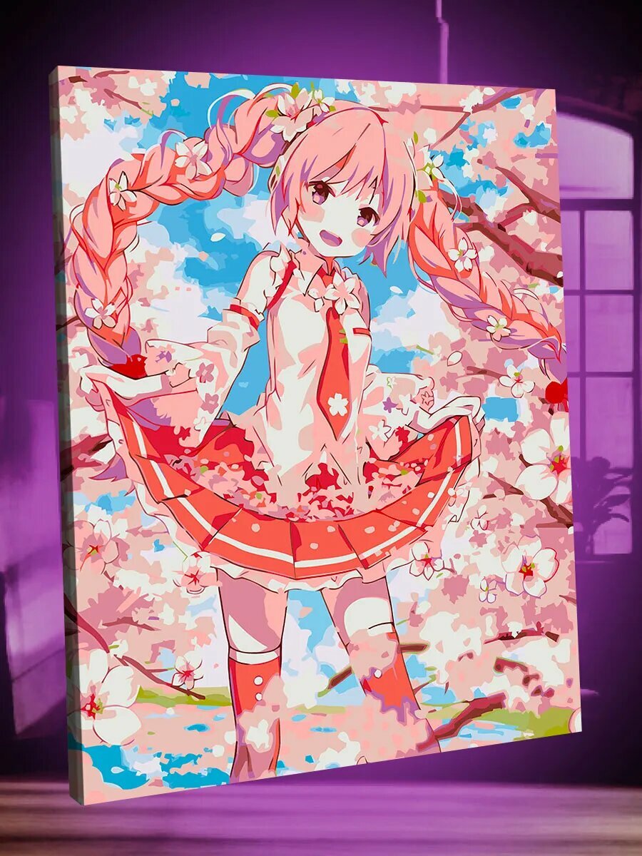 Картина по номерам Аниме цвет сакуры