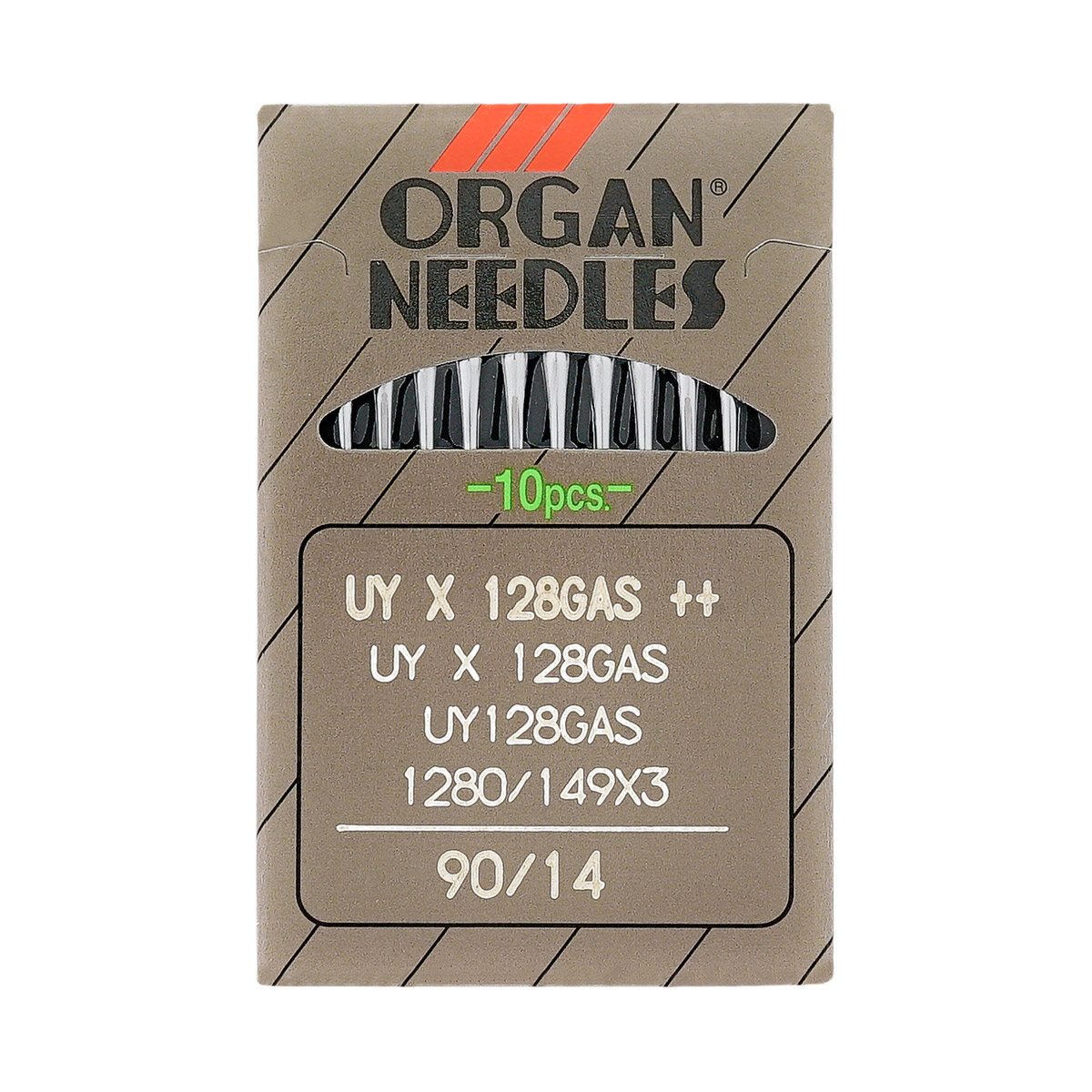 ORGAN Иглы для швейной машины, универсальные, UY*128 GAS/90, 10 штук