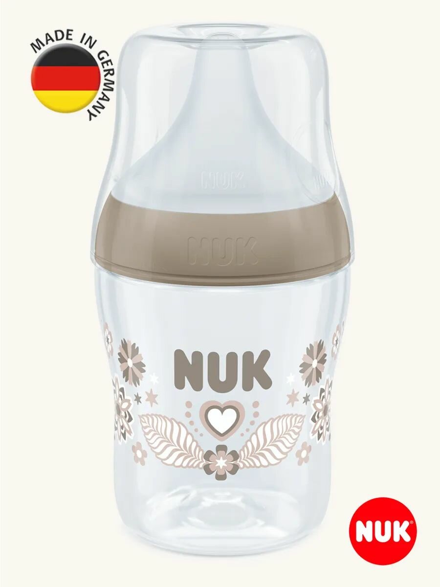 Бутылочка для кормления новорожденного 150 мл NUK PERFECT MATCH с силиконовой соской с отверстием S 0+