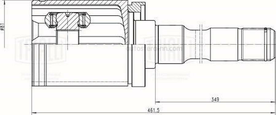 TRIALLI GO2610 ШРУС BMW X3 F25 (10-) 2.0D/3.0D внутр. пер. прав.
