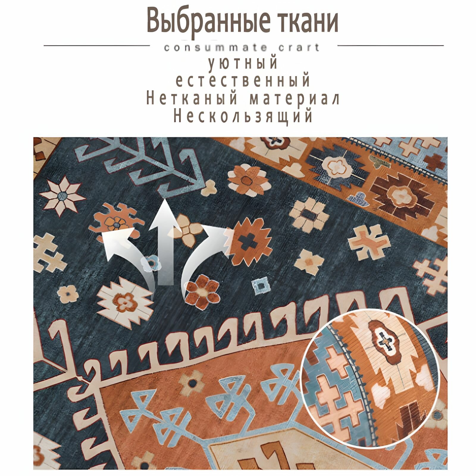 Ковер 4 бирюзовый Ковер 100 см*200 см