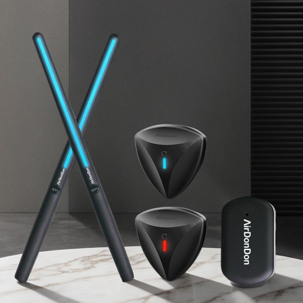 Портативная воздушная ударная установка, невидимая черная технология, бесшумное обучение музыке, может быть подключена к аудиосистеме Bluetooth