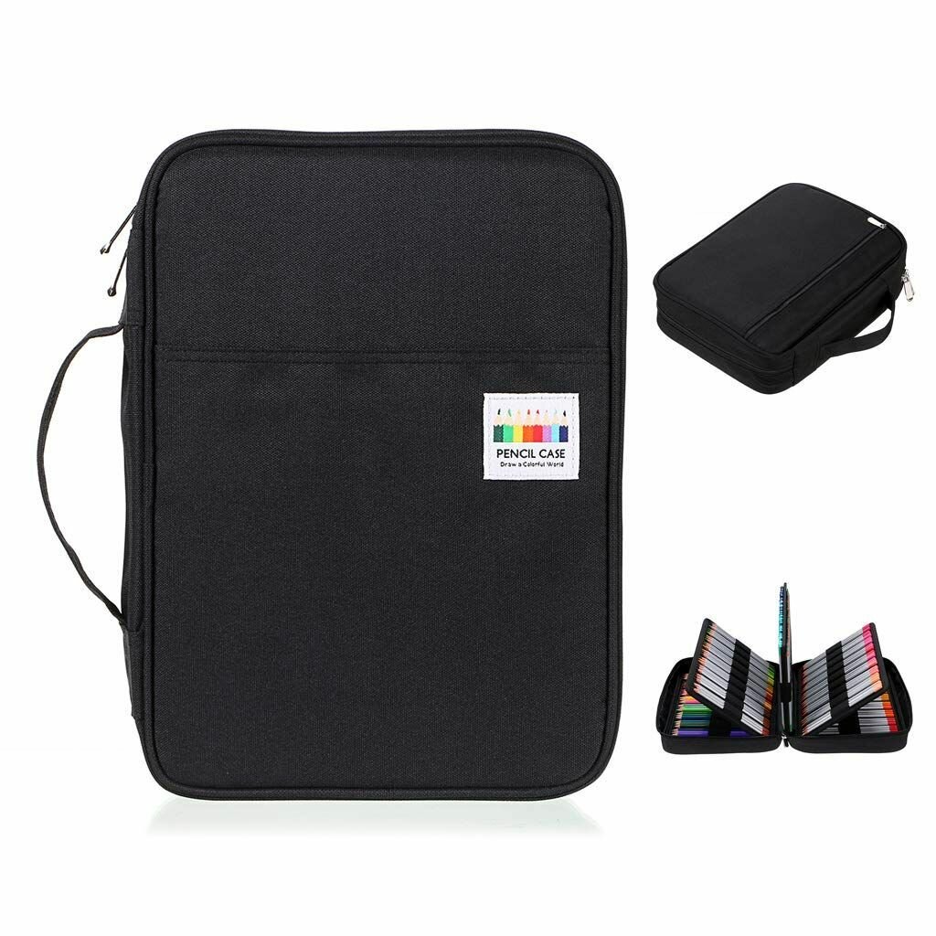 Цветной пенал на 220 слотов, сумка для ручек с застежкой-молнией для художника, органайзер для хранения акварельных карандашей, гелевых ручек, маркеров, большой емкости, удобный держатель
