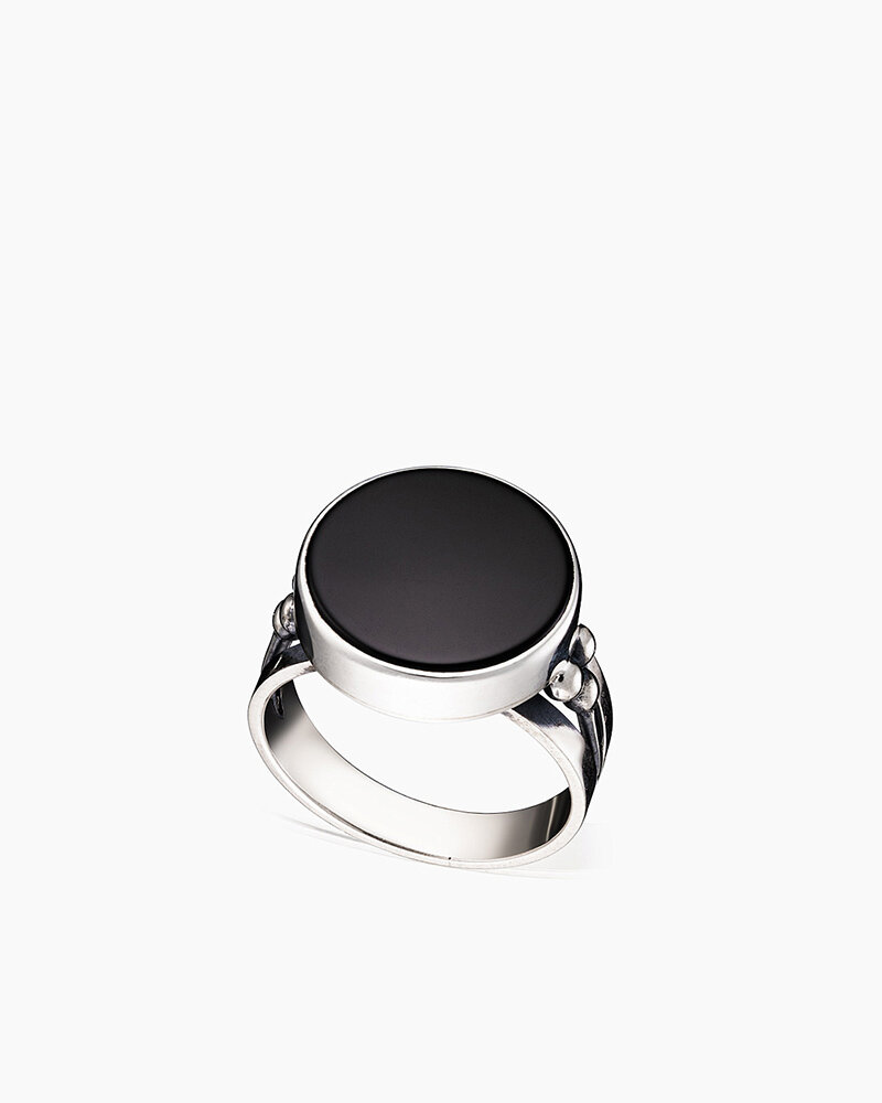 Кольцо, серебро, 925 проба, оникс