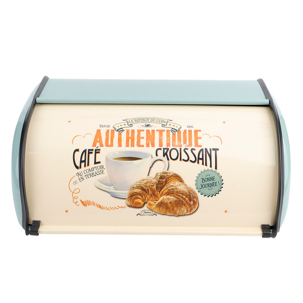 Главная металлическая хлебная коробка с большой емкостью организатор хранения кухонного хранения (синий) (синий)