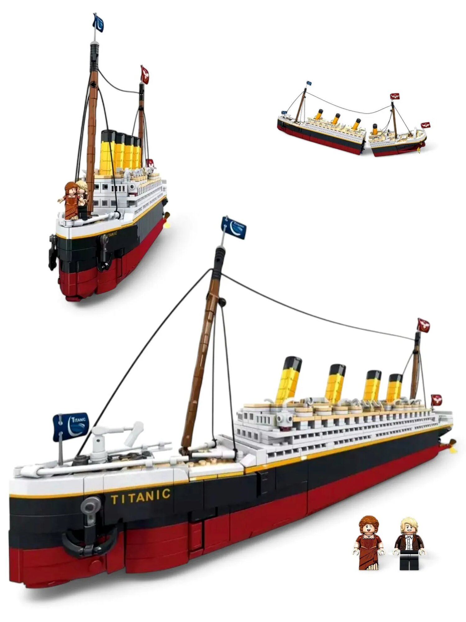 Конструктор "Титаник" Корабль 1507 деталей 2 фигурки ( игровой набор Titanic / пароход подарок для детей и взрослых )