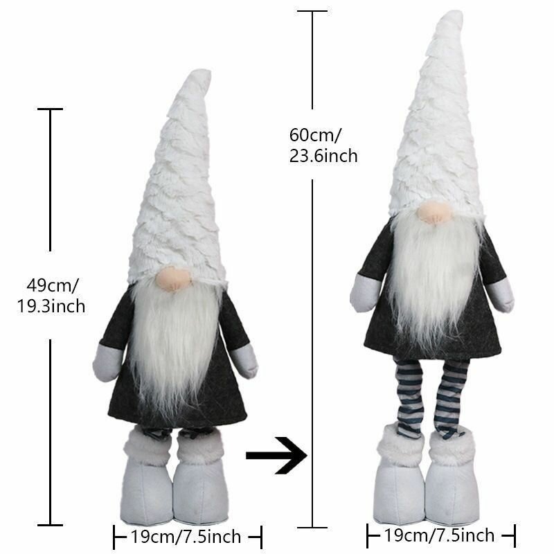 Большой новогодний гном на телескопических ножках под елкой11