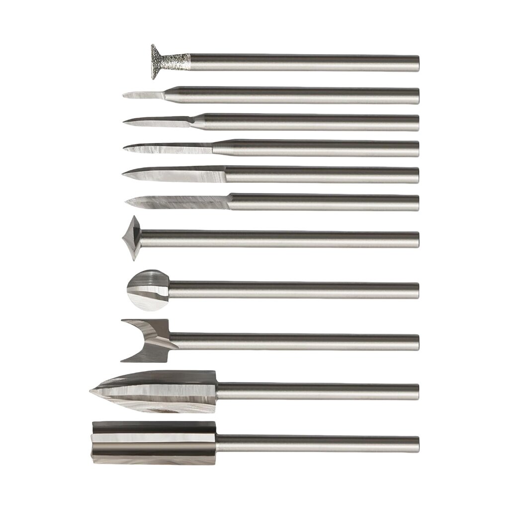 Набор сверл для резьбы по дереву из высокоскоростной стали 11 предметов От 1мм до 10мм Точные насадки для роторного инструмента Для проектов по дереву