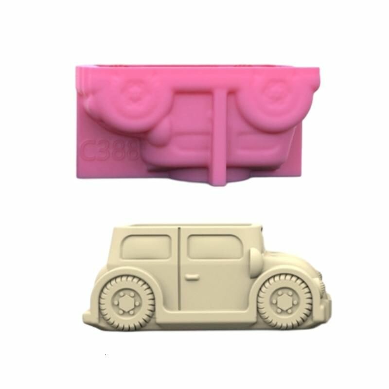 Силиконовая форма для бетона и гипса в виде автомобиля для суккулентов