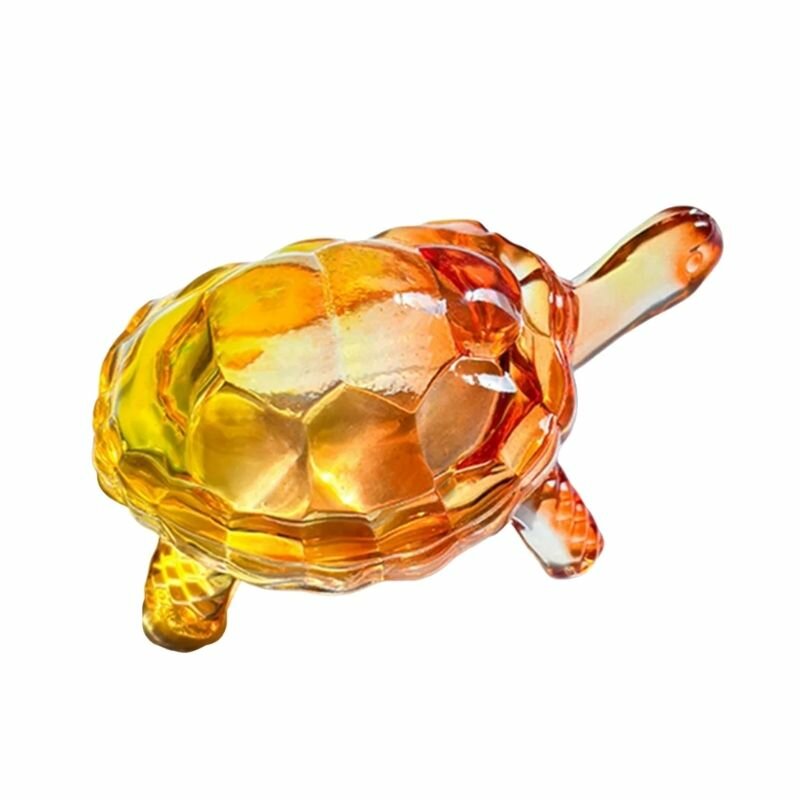 Глазурованное имитационное украшение в виде черепахи-желто-оранжевое