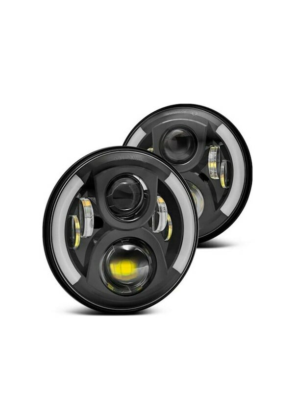 Для автомобилей и мотоциклов Jeep Wrangler фары передние 7 дюймов фары передние LED 7 дюймовЧерный 1 шт.