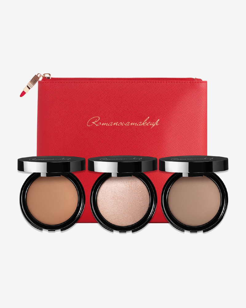 Romanovamakeup пудра, скульптор, хайлайтер, косметичка SEXY FACE DARK