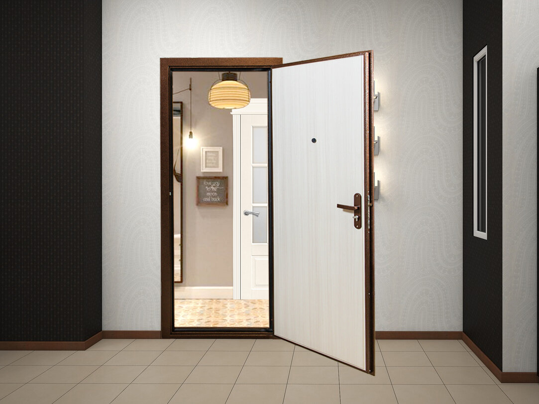 Дверь входная DOORBET "Гаврюша" Правая 2000*780 Антик медь/Сандал белый