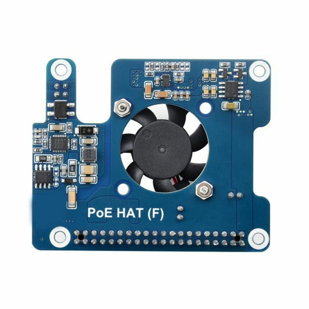 POE HAT поддерживает стандарт сети 802.3af/at Power Over Ethernet для RPI 5
