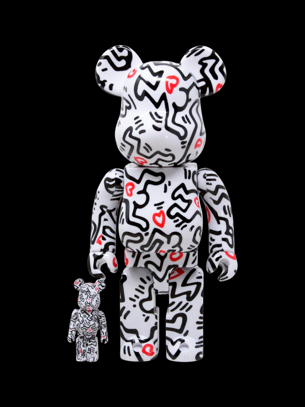 Коллекционная оригинальная фигура Bearbrick Keith Haring #8 400% 100% / 28 см высота / ABS пластик / Medicom Toy