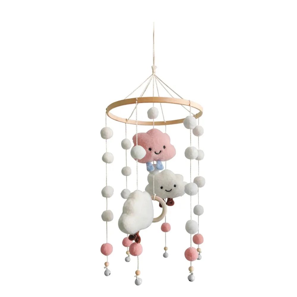 Игрушка-погремушка с облаками из плюша мобиль для кроватки