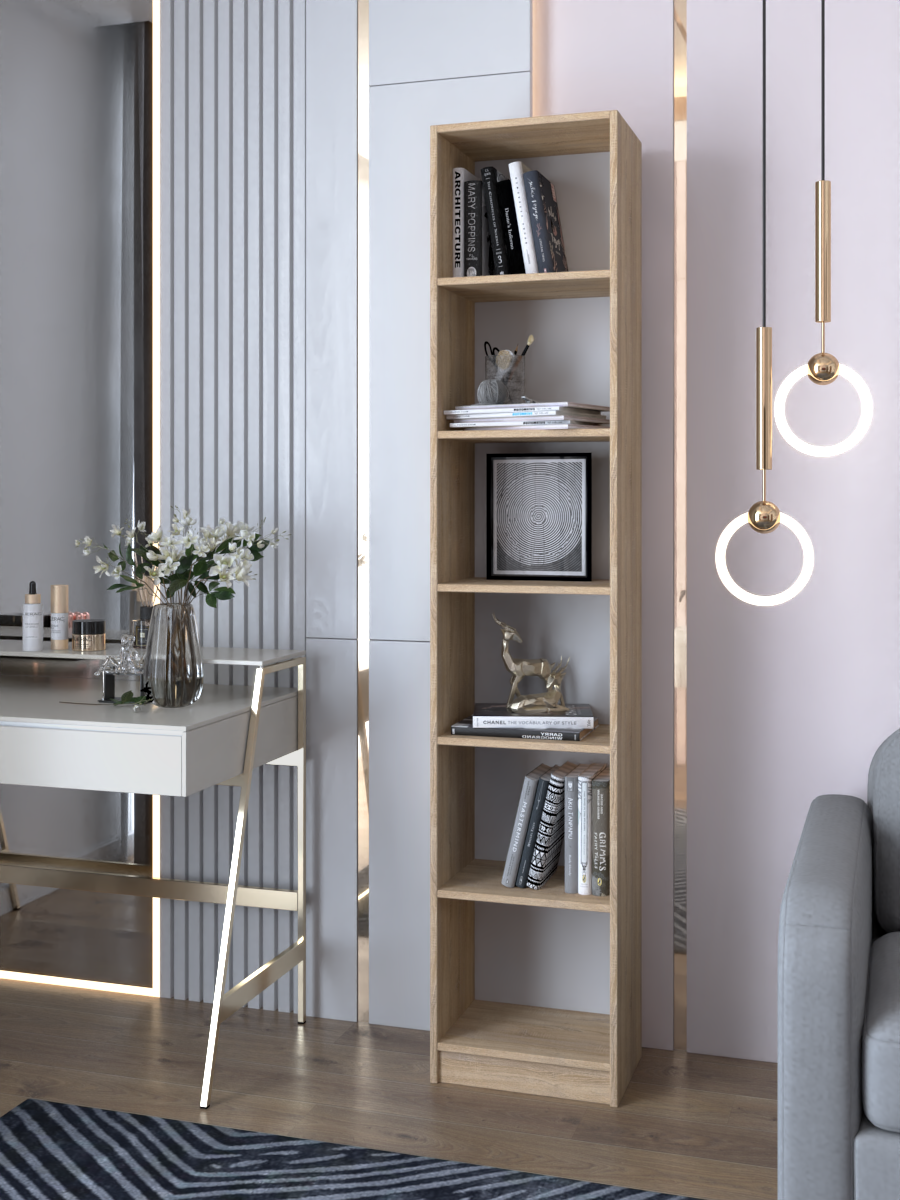 Стеллаж Билли деревянный напольный 40 х 202 х 28 см Дуб Сонома ЛДСП