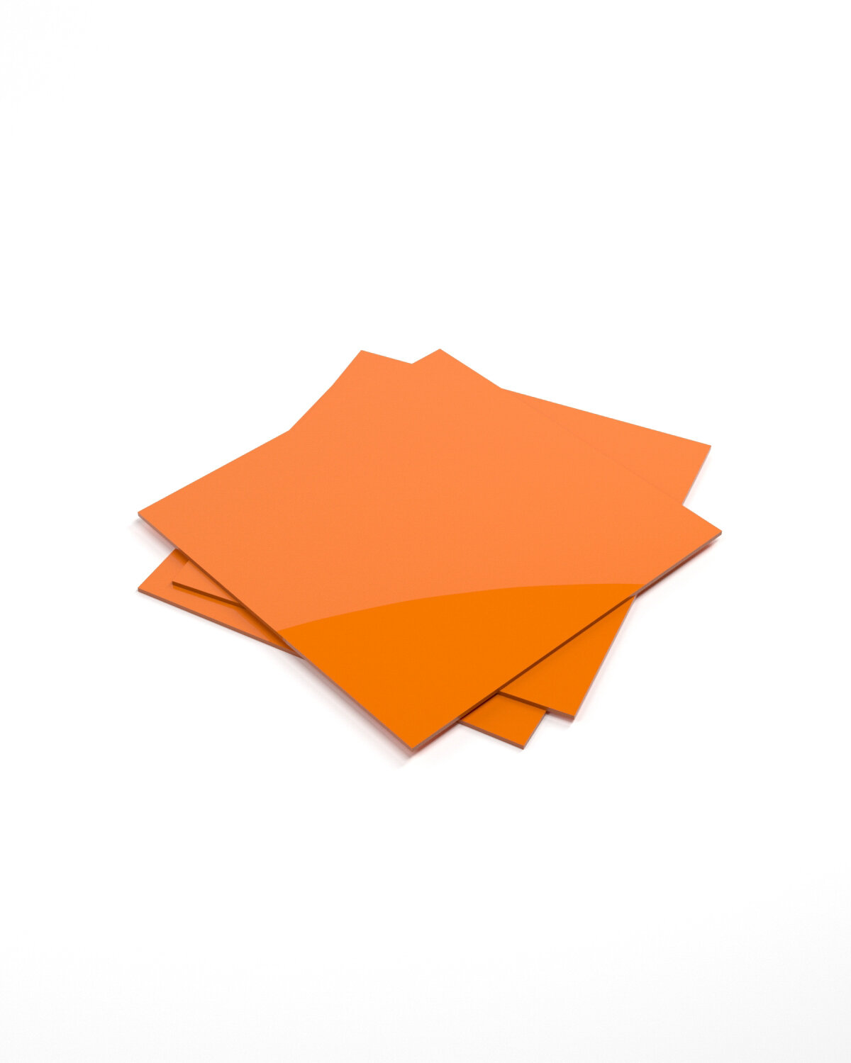 Оргстекло оранжевое 3 мм, квадрат 20 см, 3 шт.