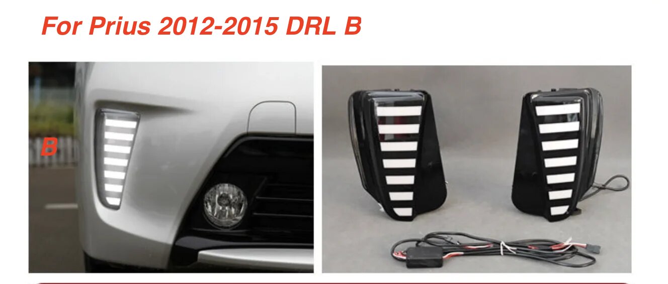 Для Prius Hybrid XW30 2012-2014 DRL светодиодные дневные ходовые огни угловой свет с желтым сигналом