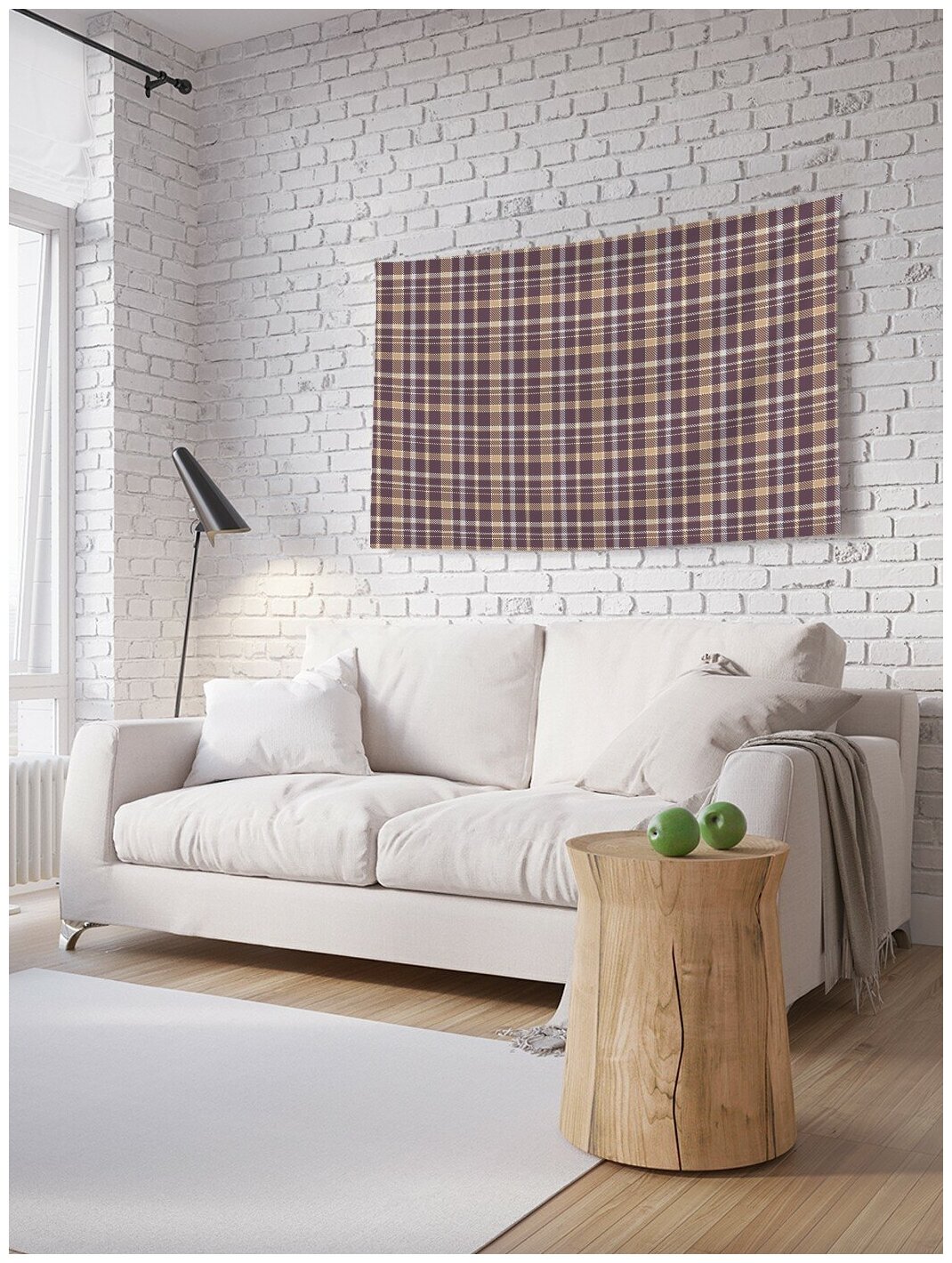 Фотопанно на стену горизонтальный постер 150х200 "Мелкая шотландская клетка", JoyArty