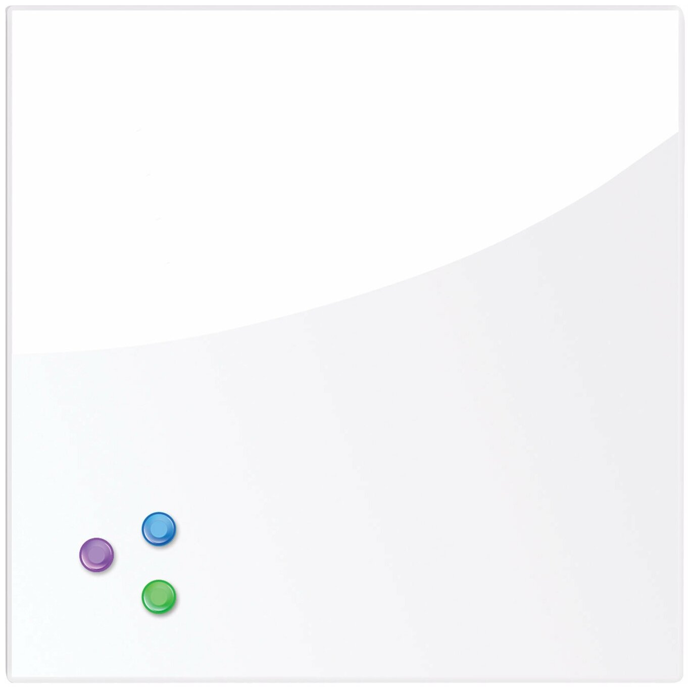 Доска магнитно-маркерная стеклянная 45х45 см, 3 магнита, БЕЛАЯ, BRAUBERG, 236735