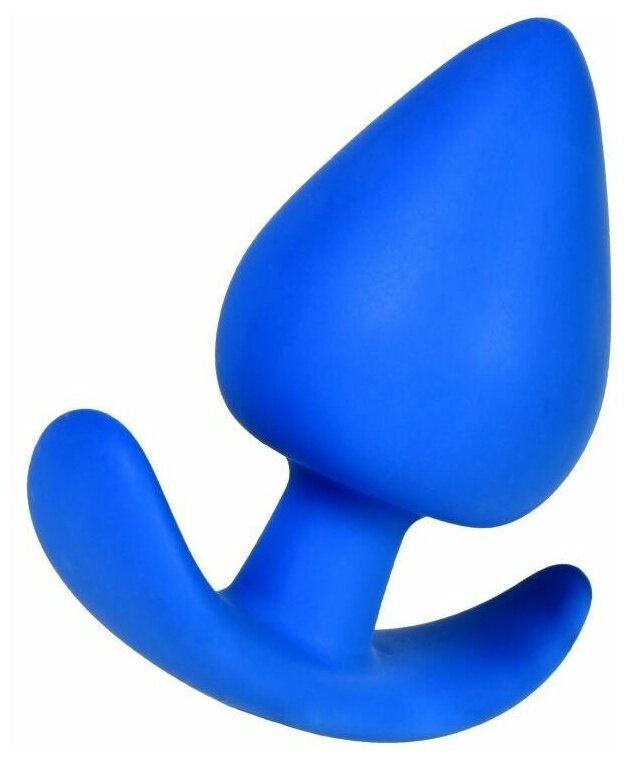 Синяя коническая пробочка из силикона - 11,5 см. ,8,3 см,4,1 см, синий, силикон, Унисекс, Анальные игрушки