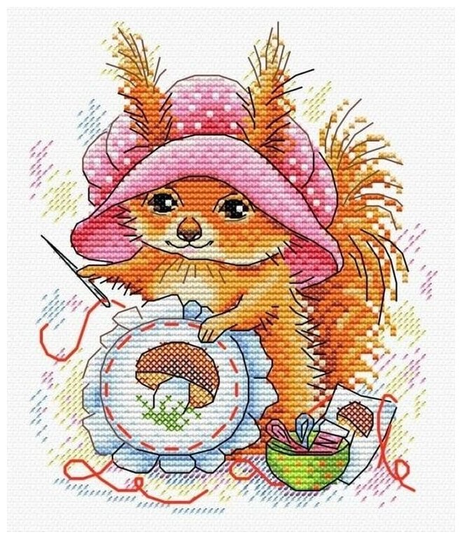 Набор для вышивания Жар-Птица "Рыжая рукодельница", 16x14 см