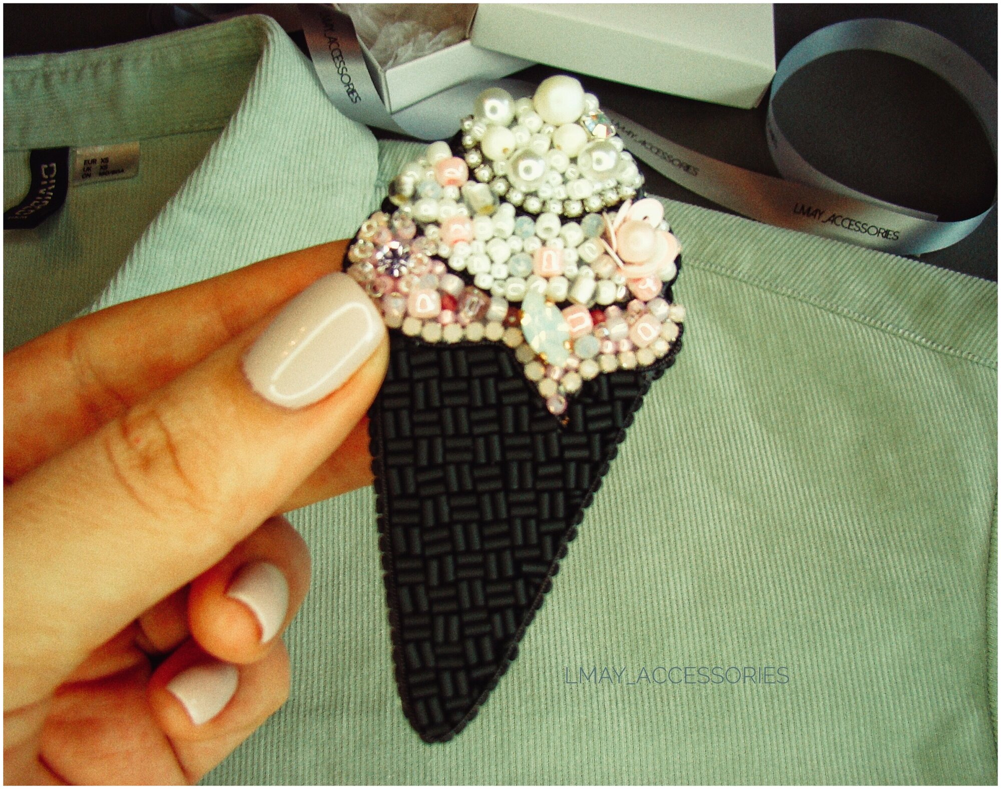 Брошь, кристаллы Preciosa