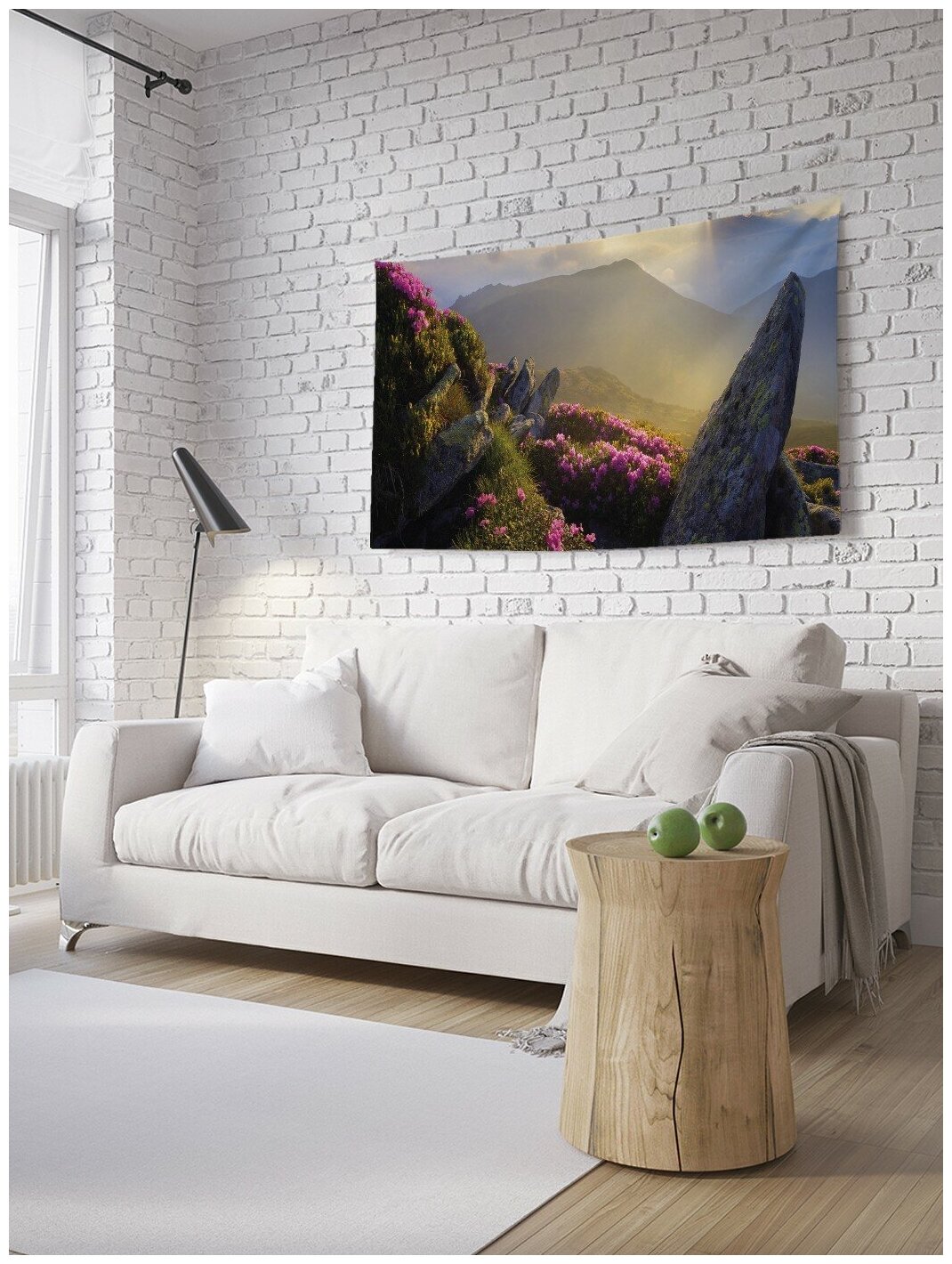 Горизонтальное фотопанно JoyArty на стену "Цветущие склоны", 150x200 см