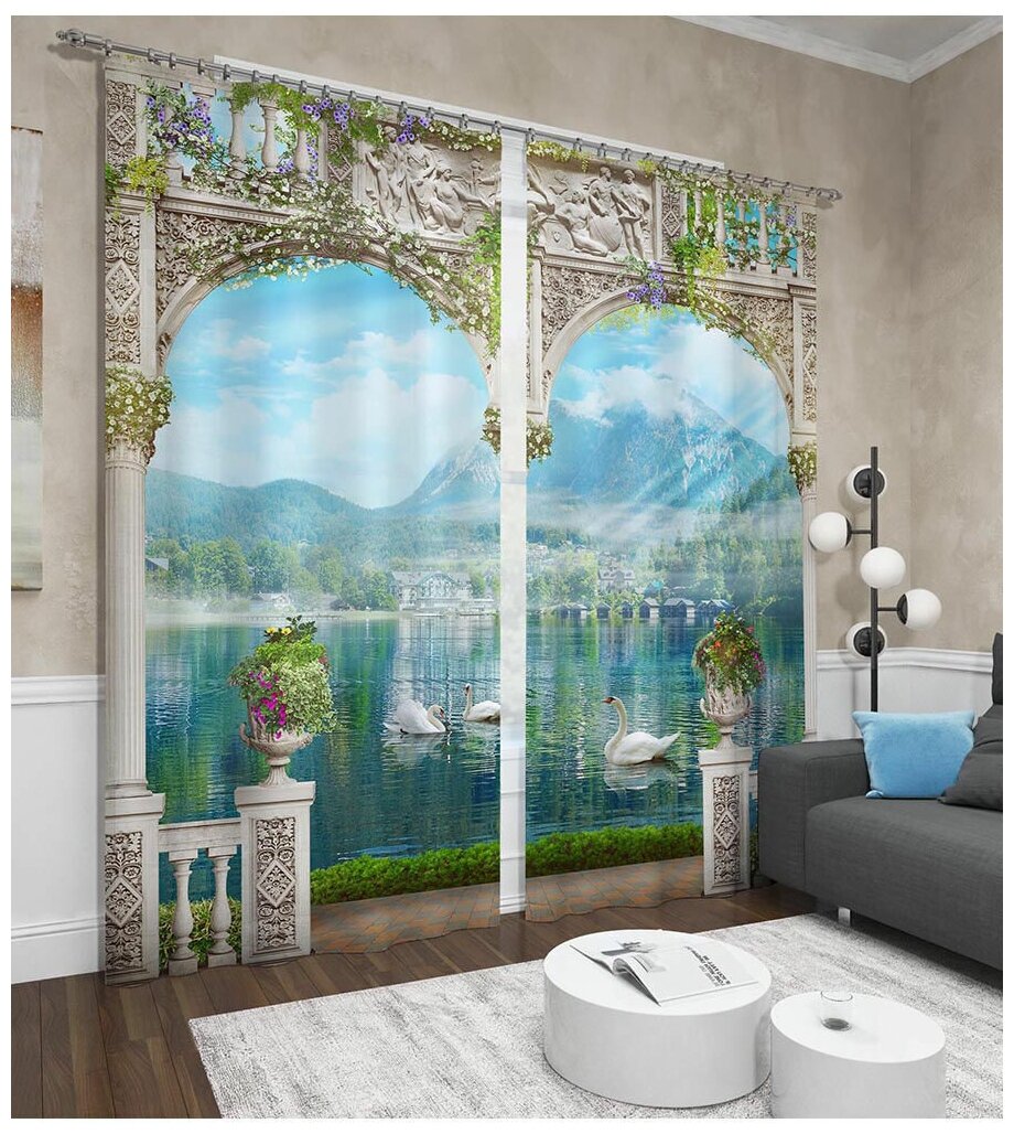 Фотошторы из габардина, 290х240см