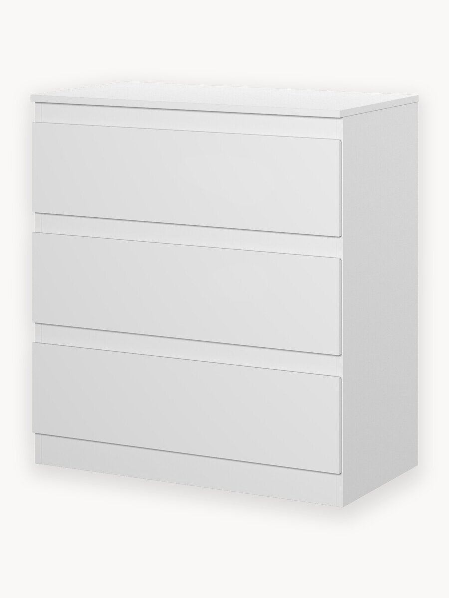 Штерн (STERN) комод Т-3, 78,2 х 85,7 х 43,3 см, 3 ящика, ЛДСП, Белый