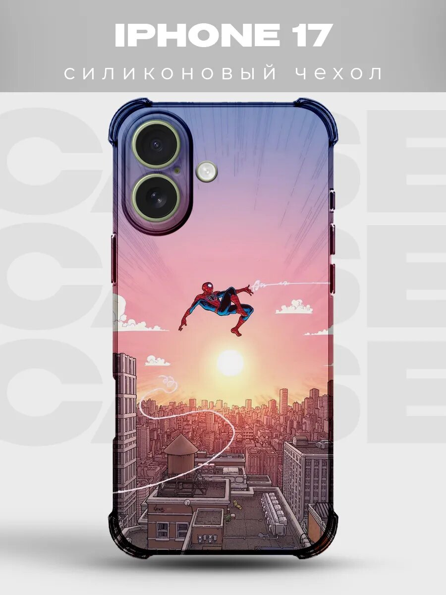 Чехол на iPhone 17 Человек-паук марвел spiderman комикс