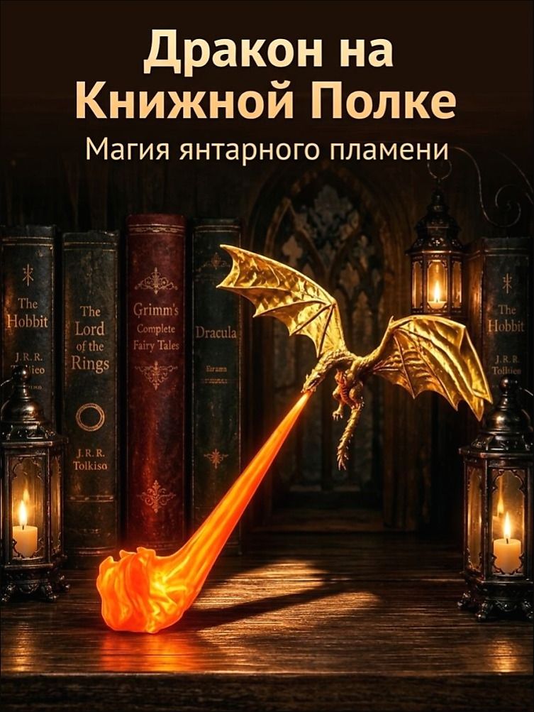 Светильник дракон извергающий пламя, настольная лампа для книжных полок, фэнтези декор ночник