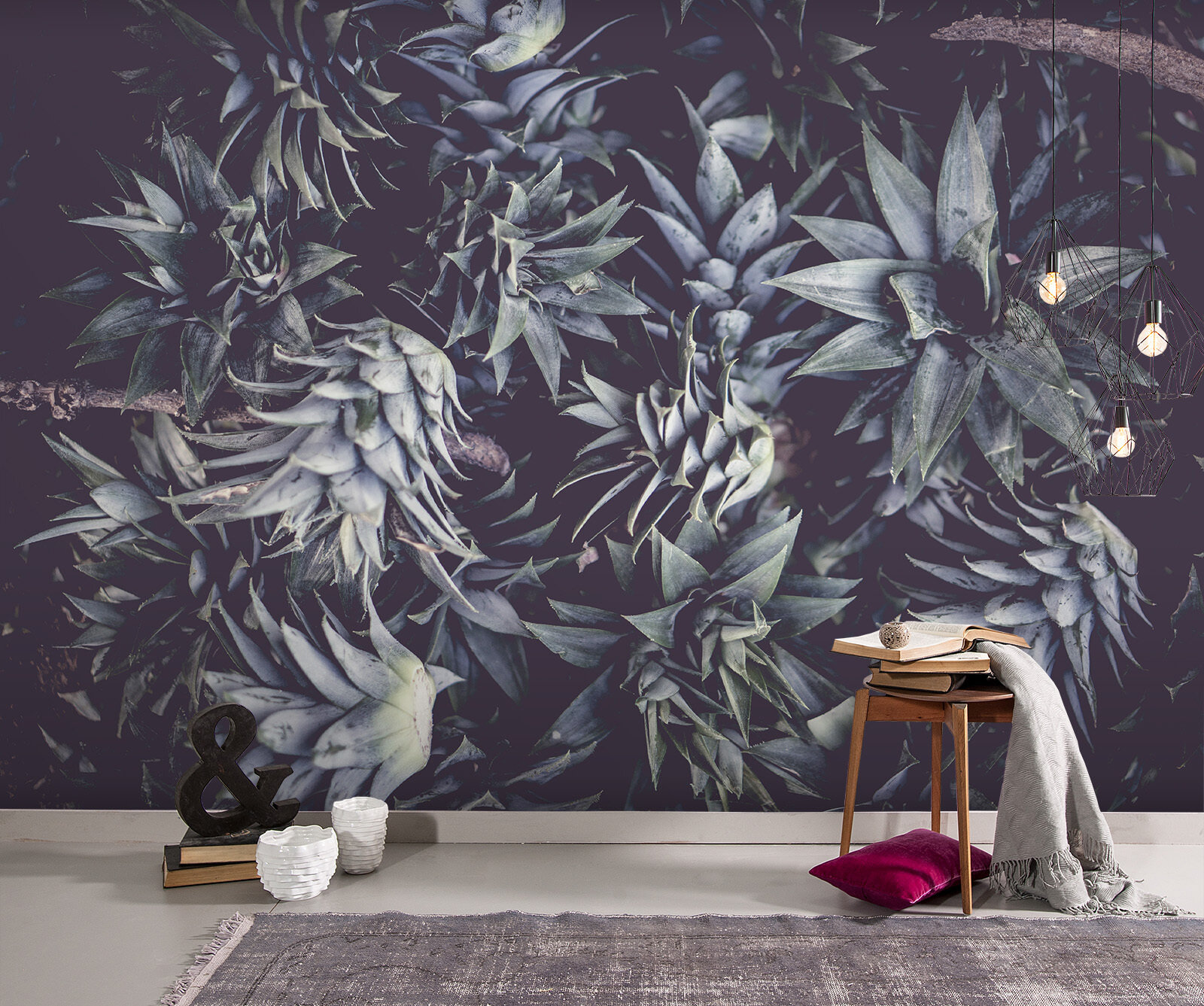 Фотообои флизелиновые с виниловым покрытием Luxury Walls AM00804 "Листья ананаса" 400х270 см