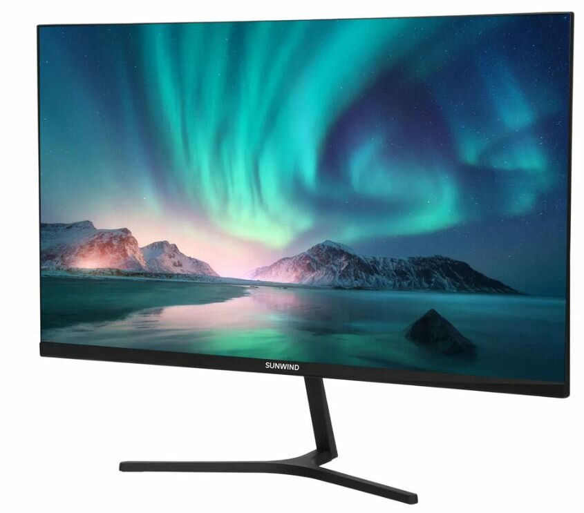 23,8" Монитор SunWind SUN-M24BA103 (SUN-M24BA103) черный - 1920x1080@75Гц, IPS, 5 мс, 1000:1, 250 Кд/м, 178/178, HDMI, Display Port, VGA (D-SUB),