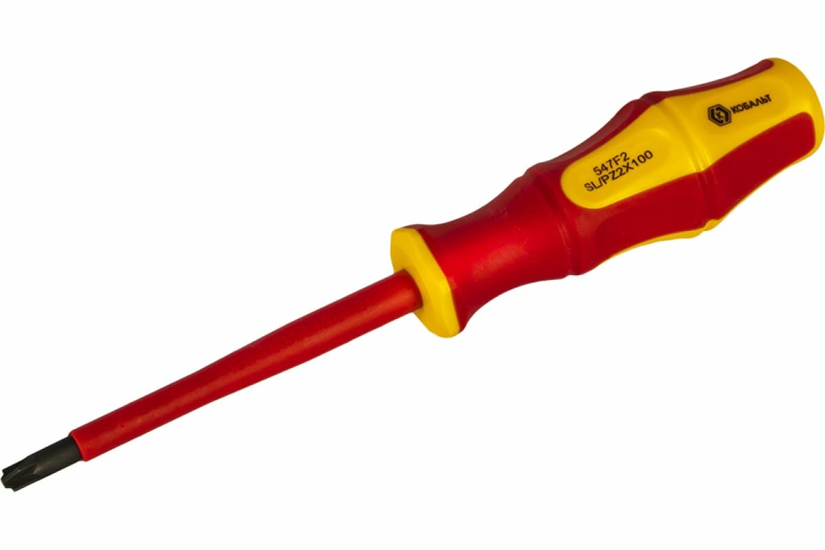 Кобальт диэлектрическая отвертка Ultra Grip FL/PZ-2x100 мм CR-V, двухкомпонентная рукоятка