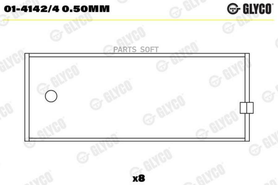 0141424050MM GLYCO Вкладыши ДВС шатунные (к-т)