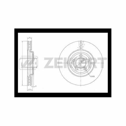 Диск тормозной передний вентилируемый для автомобиля Jaguar, ZEKKERT BS-5833 (1 шт.)