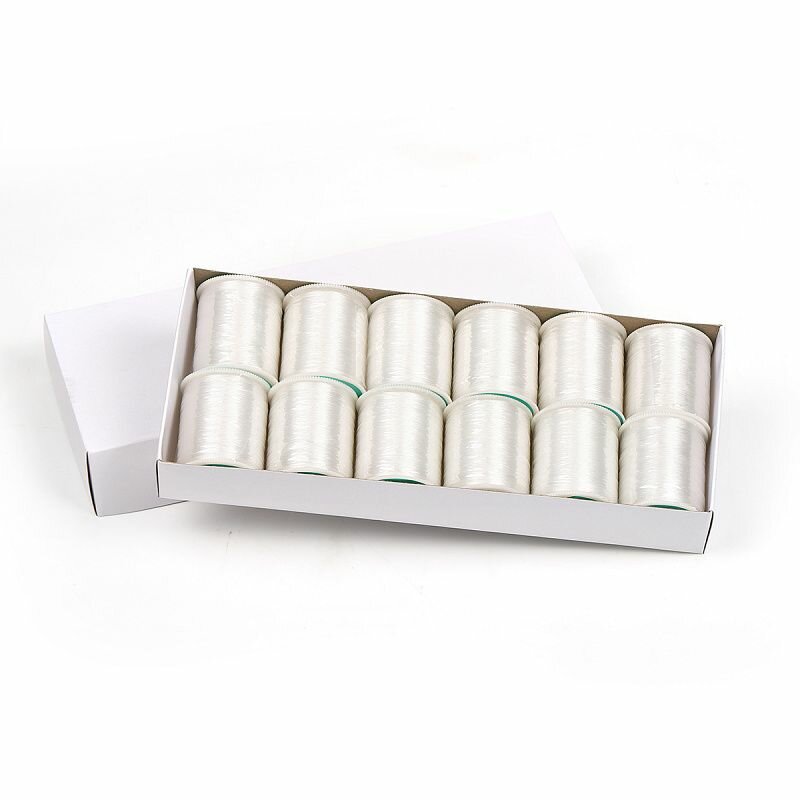 Мононить-леска для бисера 0,15 мм цв. белый (12 катушек по 200 м)