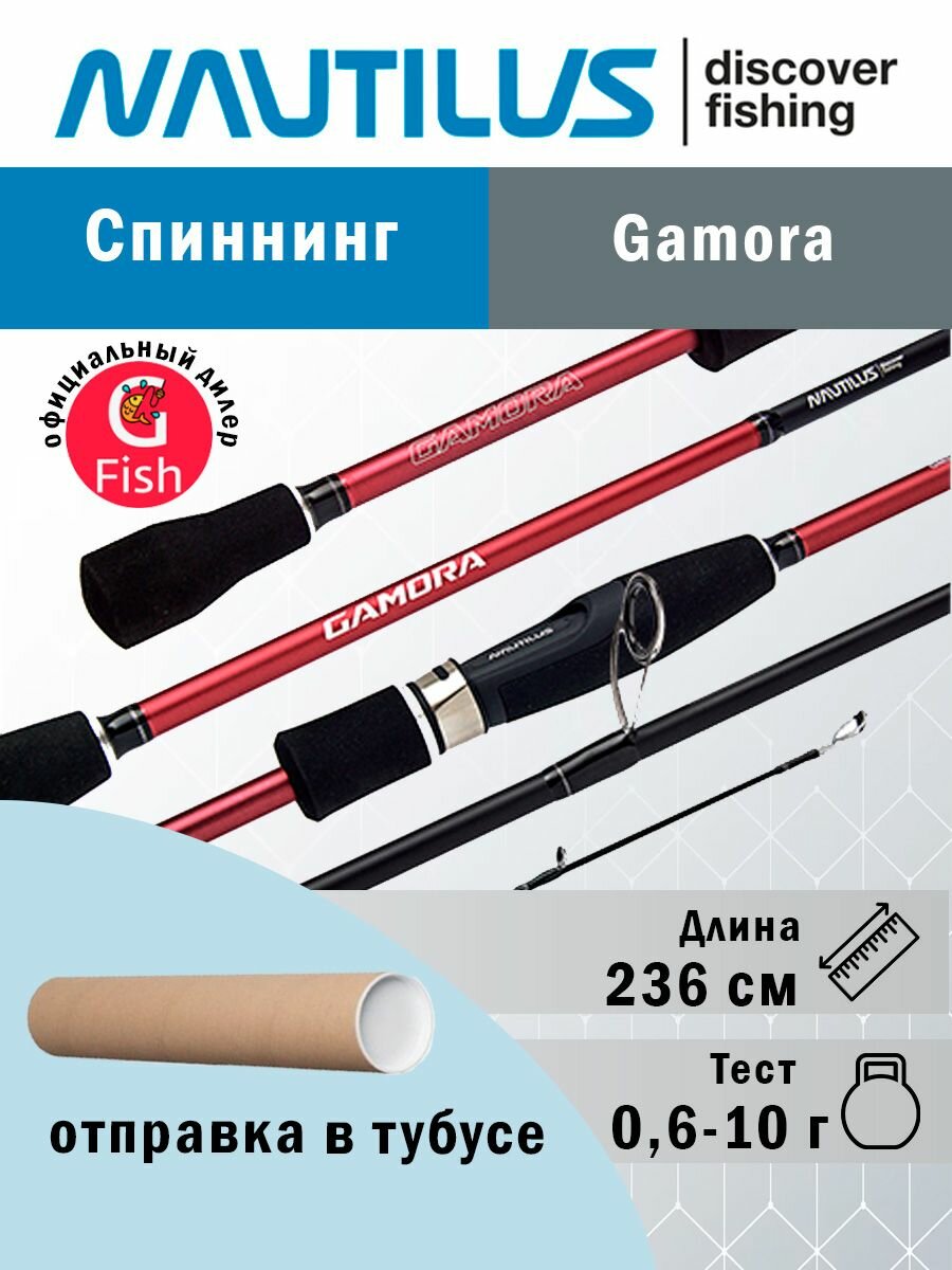 Спиннинг для рыбалки Nautilus Gamora 236см 0.6-10гр