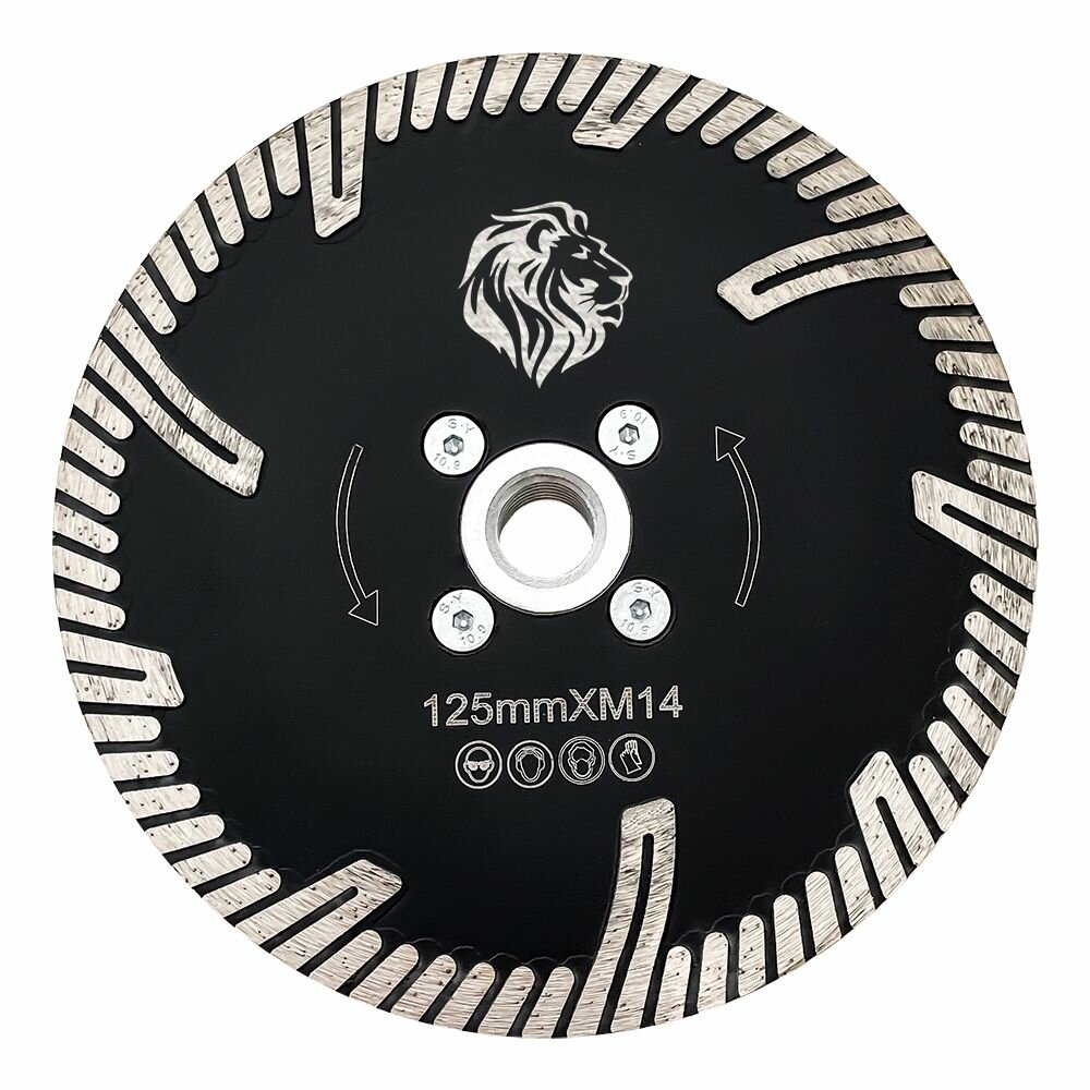 Диск отрезной по граниту TURBO KING 125 мм с фланцем M14