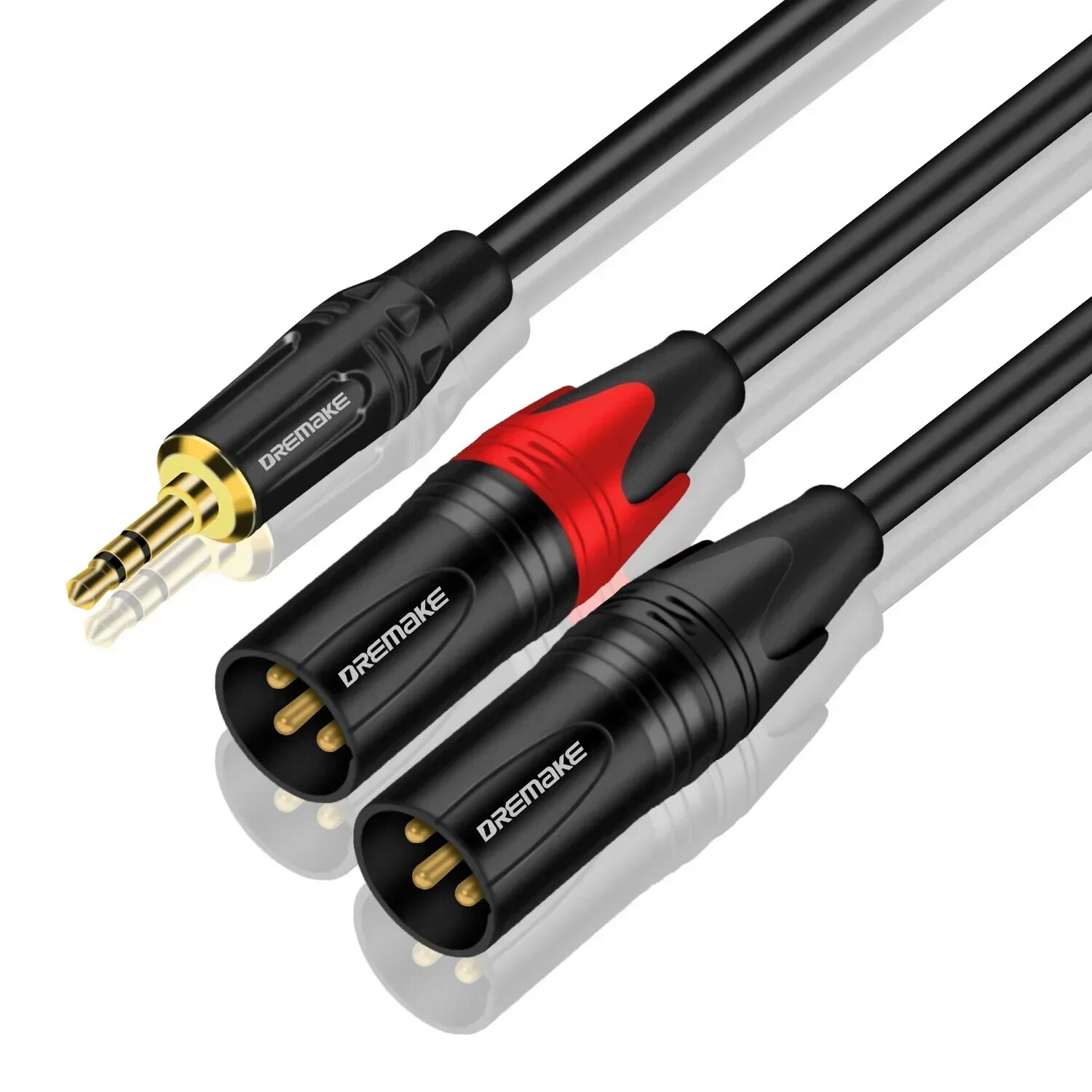DREMAKE Удлинительный кабель 3,5 мм TRS на двойной XLR 2 м