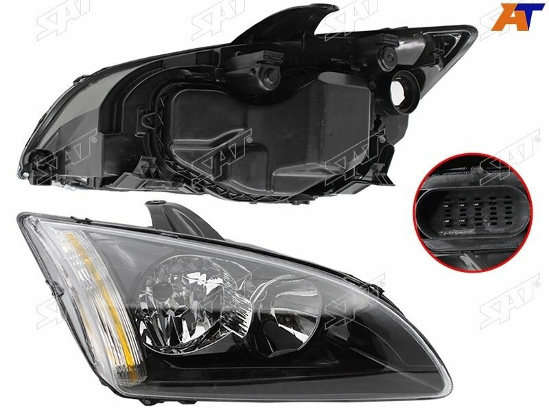. SAT Фара для FORD FOCUS II 2005-2008гв правая черная