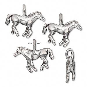 Подвеска, 20х13мм, лошадка, базовый материал - оловянный сплав, под античное серебро, 1 шт.