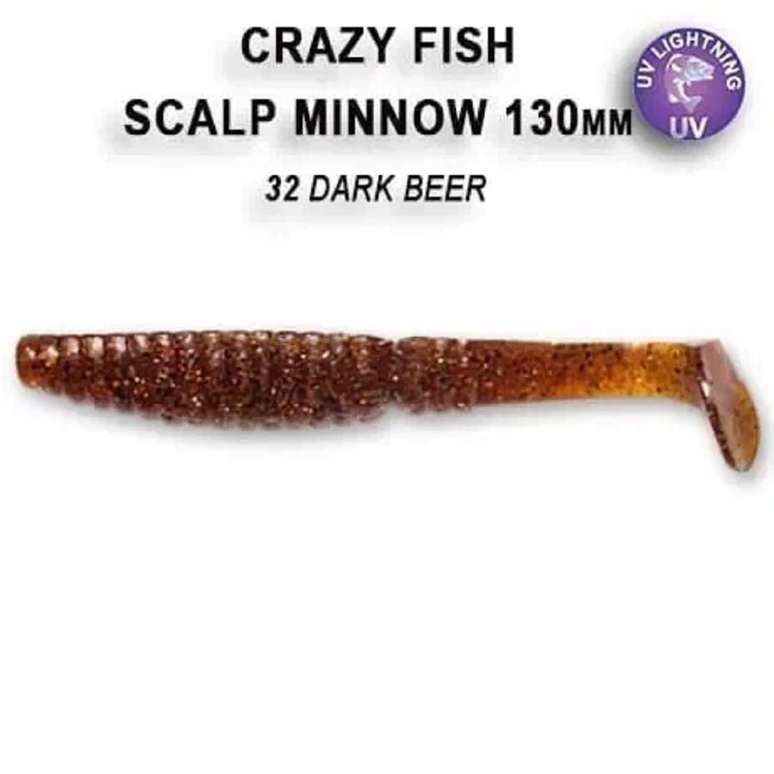 Силиконовая приманка мягкая съедобная Crazy Fish Scalp Minnow 5,5" 13.00 см 19-130-32-4 4 шт.