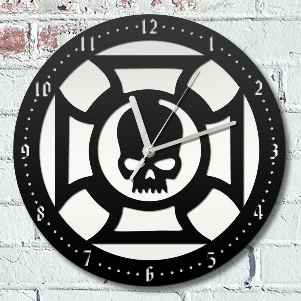 Настенные деревянные бесшумные часы игра Вархаммер 40к (warhammer 40000, орден, эмблема) - 5158