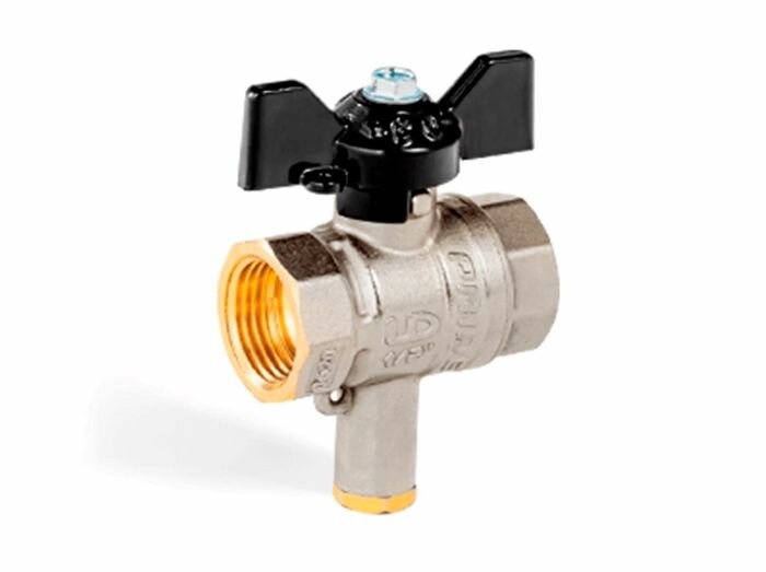 Кран шаровой латунный LD Pride 45.15. В-В. Т. Б Ду15 Ру40 для подключения термодатчика, вн-вн (бабочка)
