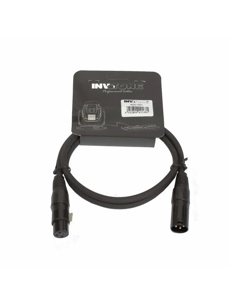 Кабель DMX ADC1001 с разъемами XLR(папа) - XLR(мама), 1м