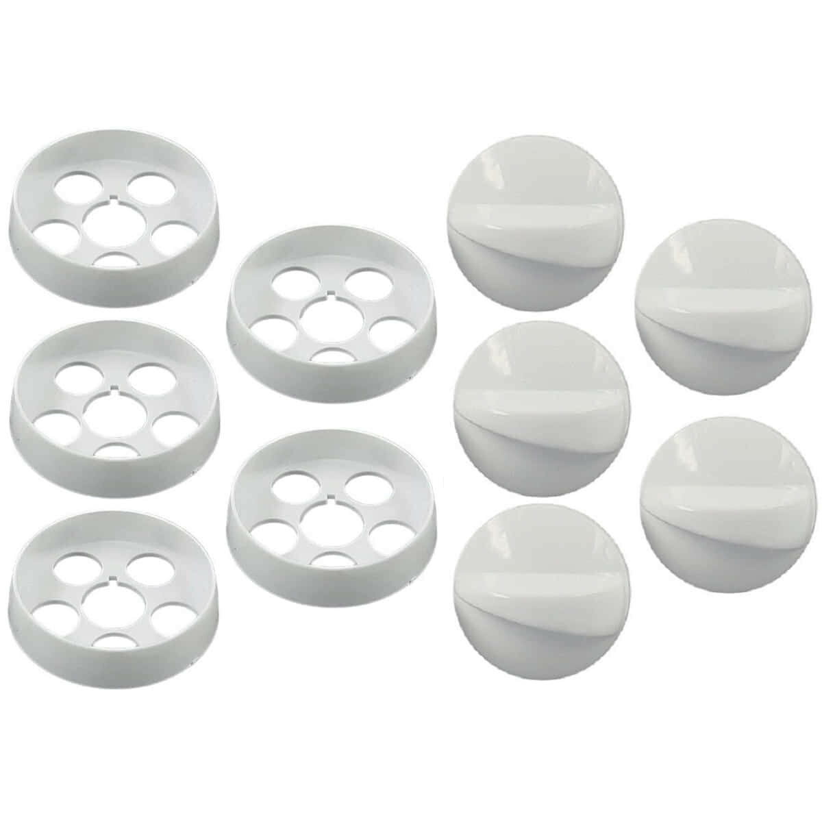 Комплект ручек 01041651 для газовой плиты (стиль F/E) Дарина GM341 (белые) с газконтролем духовки