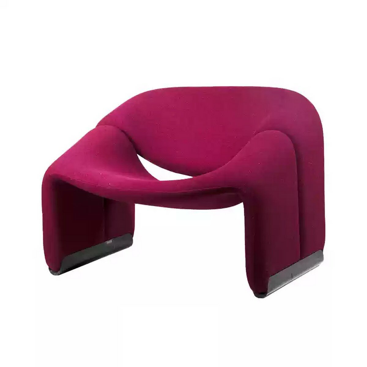 М-образное кресло из стекловолокна в стиле Groovy Lounge Chair by Piere Paulin (розово-красный маленький 76*70*75*45 см)